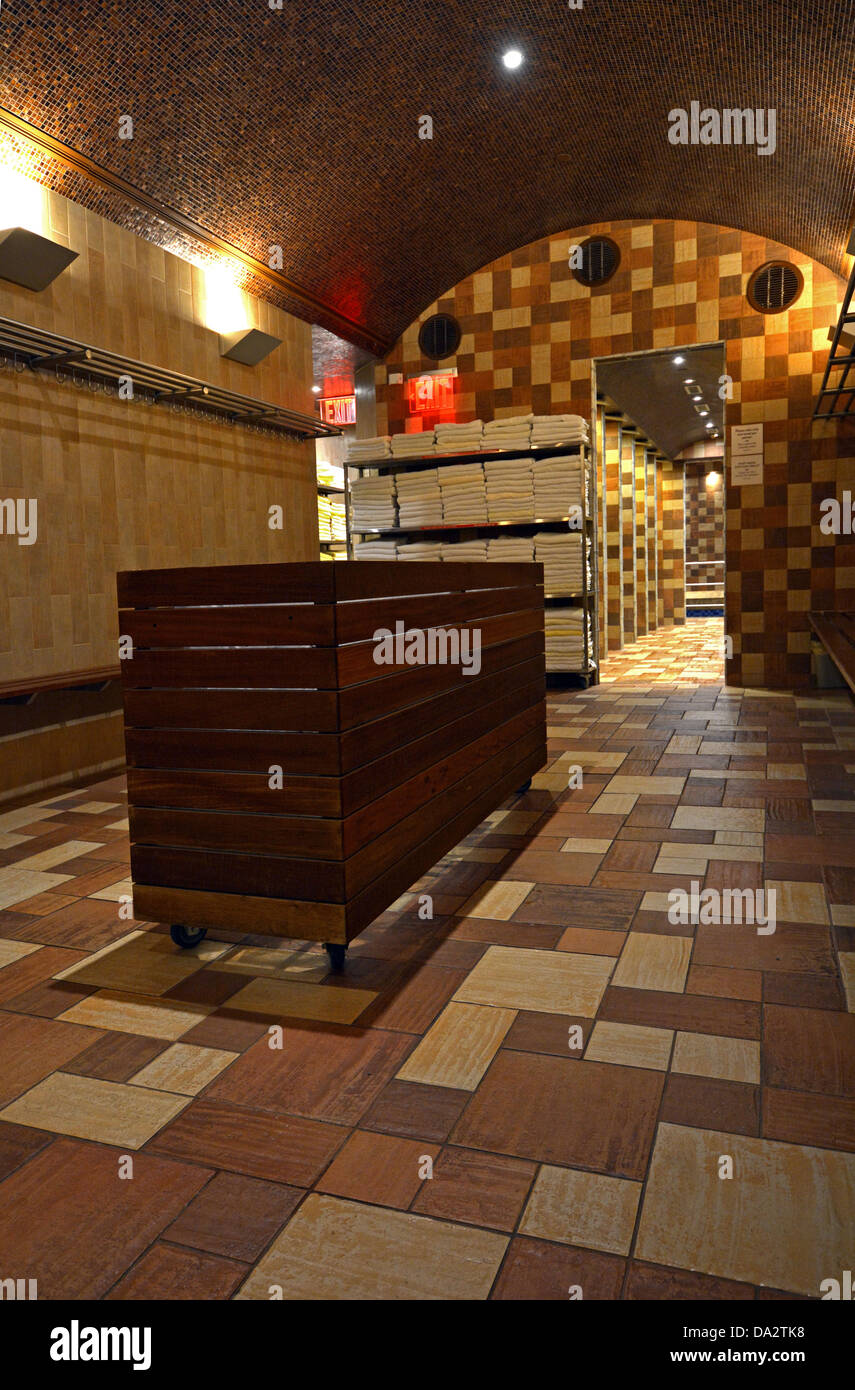 Dressing room at the Mikveh Meir Jewish ritualistic bath in Crown ...