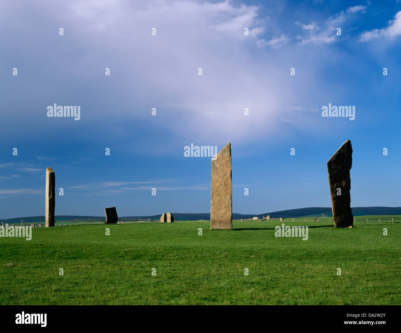 The Stones of Stenness stone circle, Mainland, Orkney, standing within ...