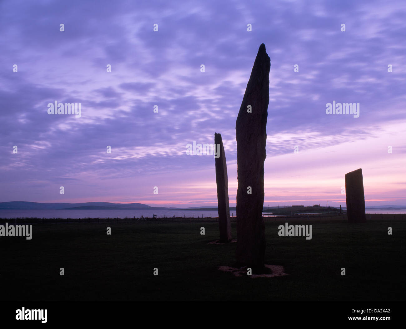The three tallest slabs of the Stones of Stenness stone circle ...
