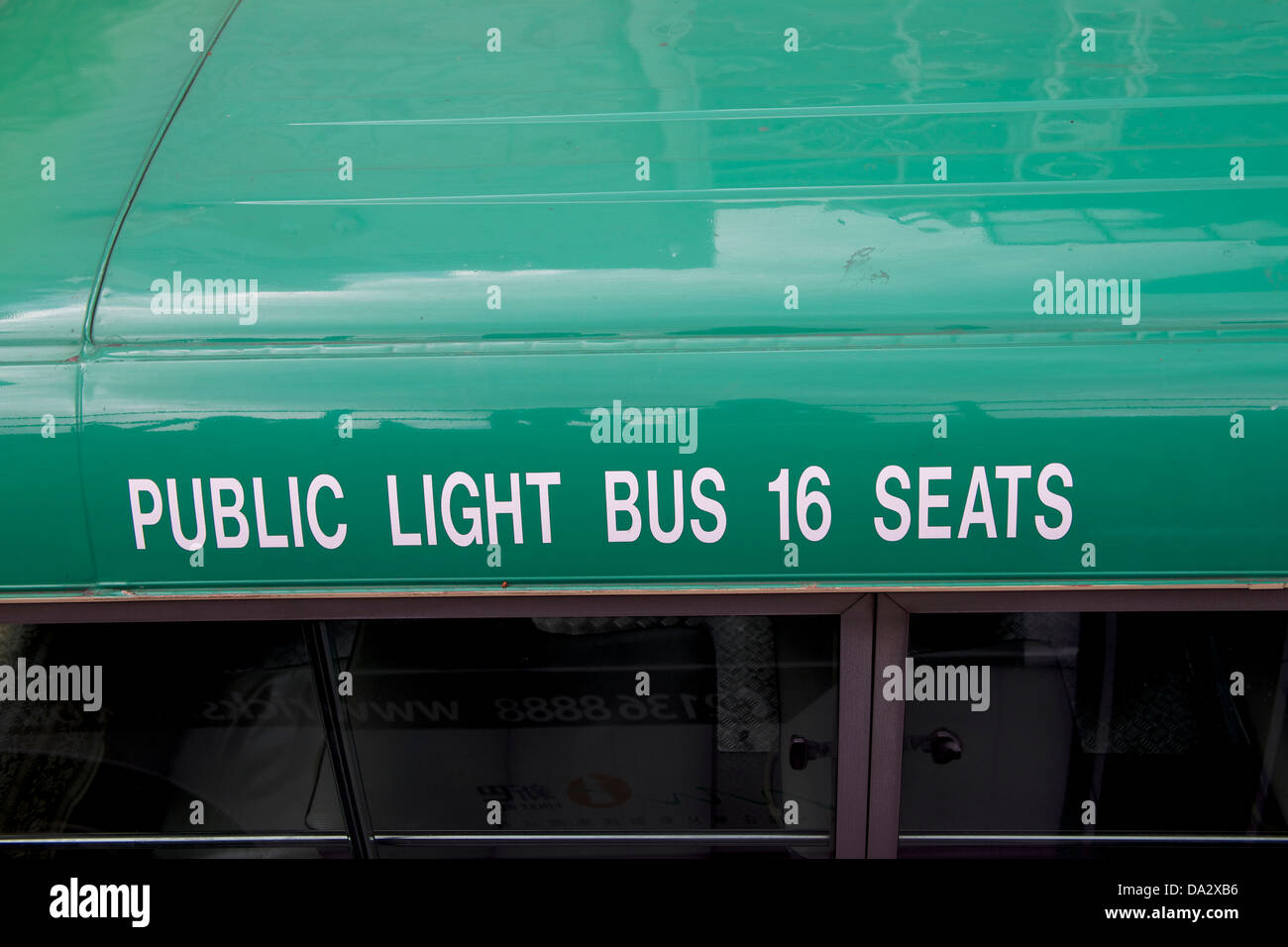 Green minibus in Hong Kong Stock Photo - Alamy