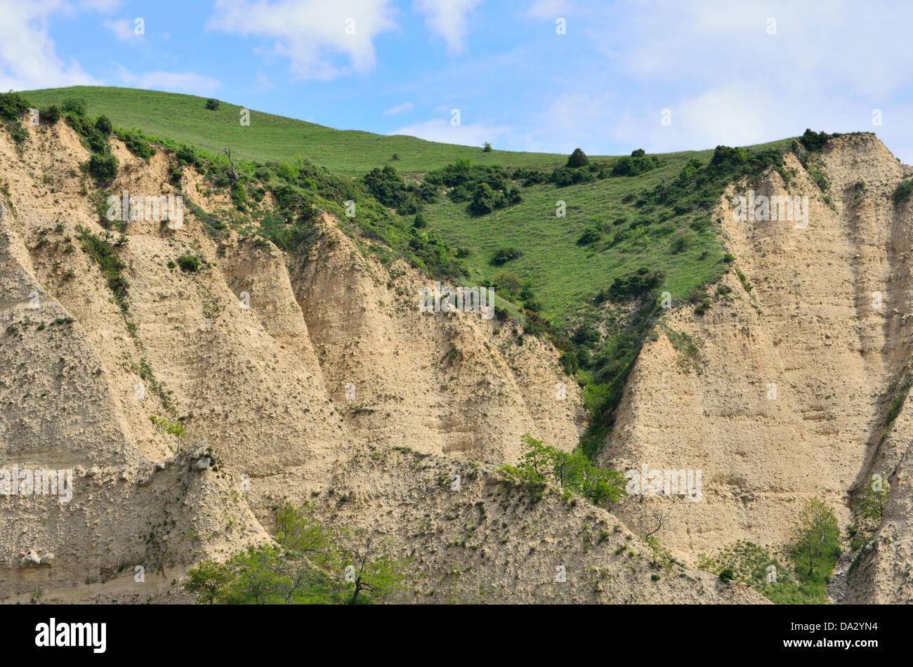 Melnik Sand Pyramids, formed by erosion caused by wind and rainfalls ...