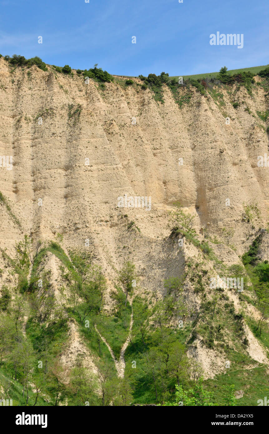 Melnik Sand Pyramids, formed by erosion caused by wind and rainfalls ...