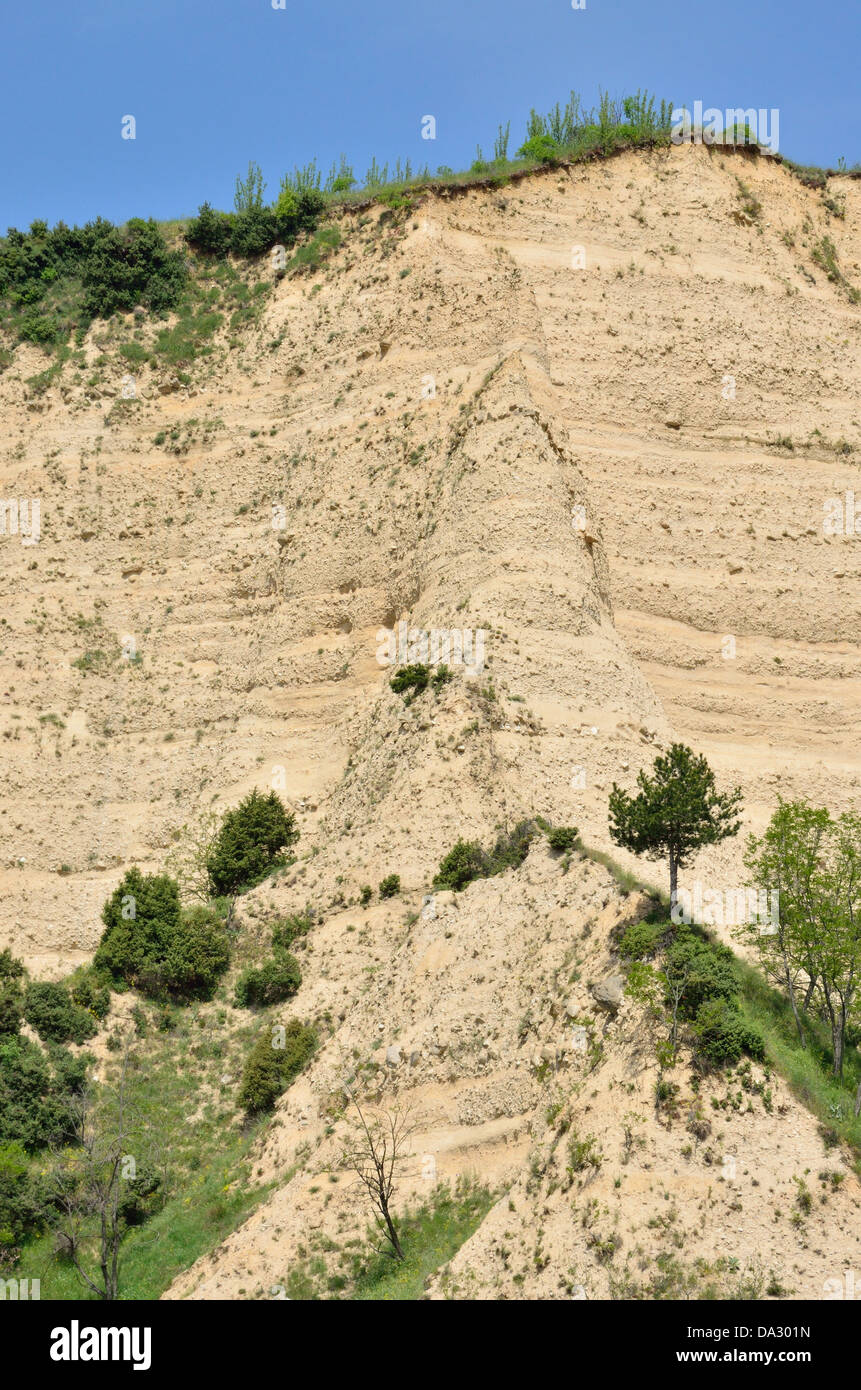 Melnik Sand Pyramids, formed by erosion caused by wind and rainfalls ...