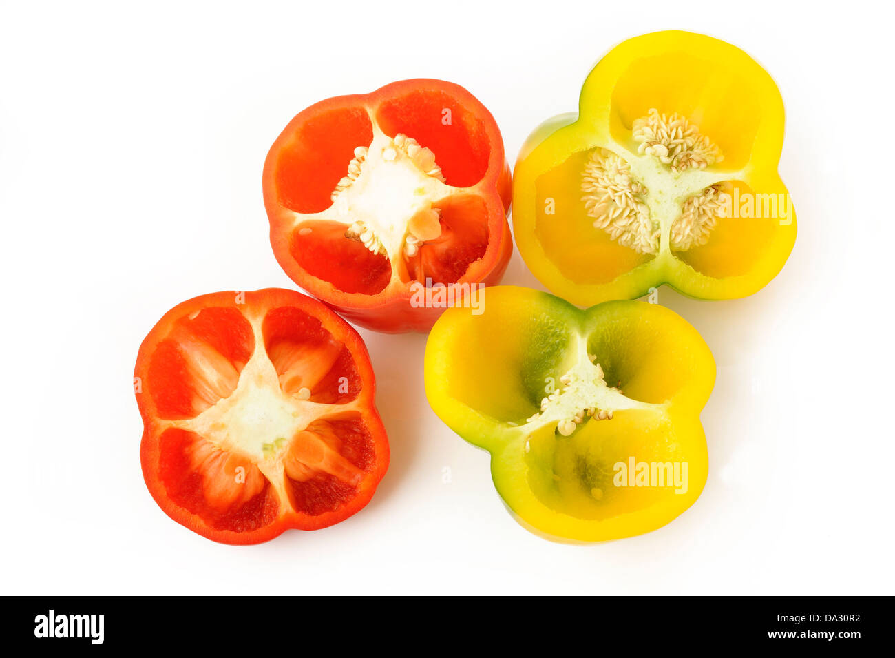 Sliced pepper isolated on white Stock Photo - Alamy