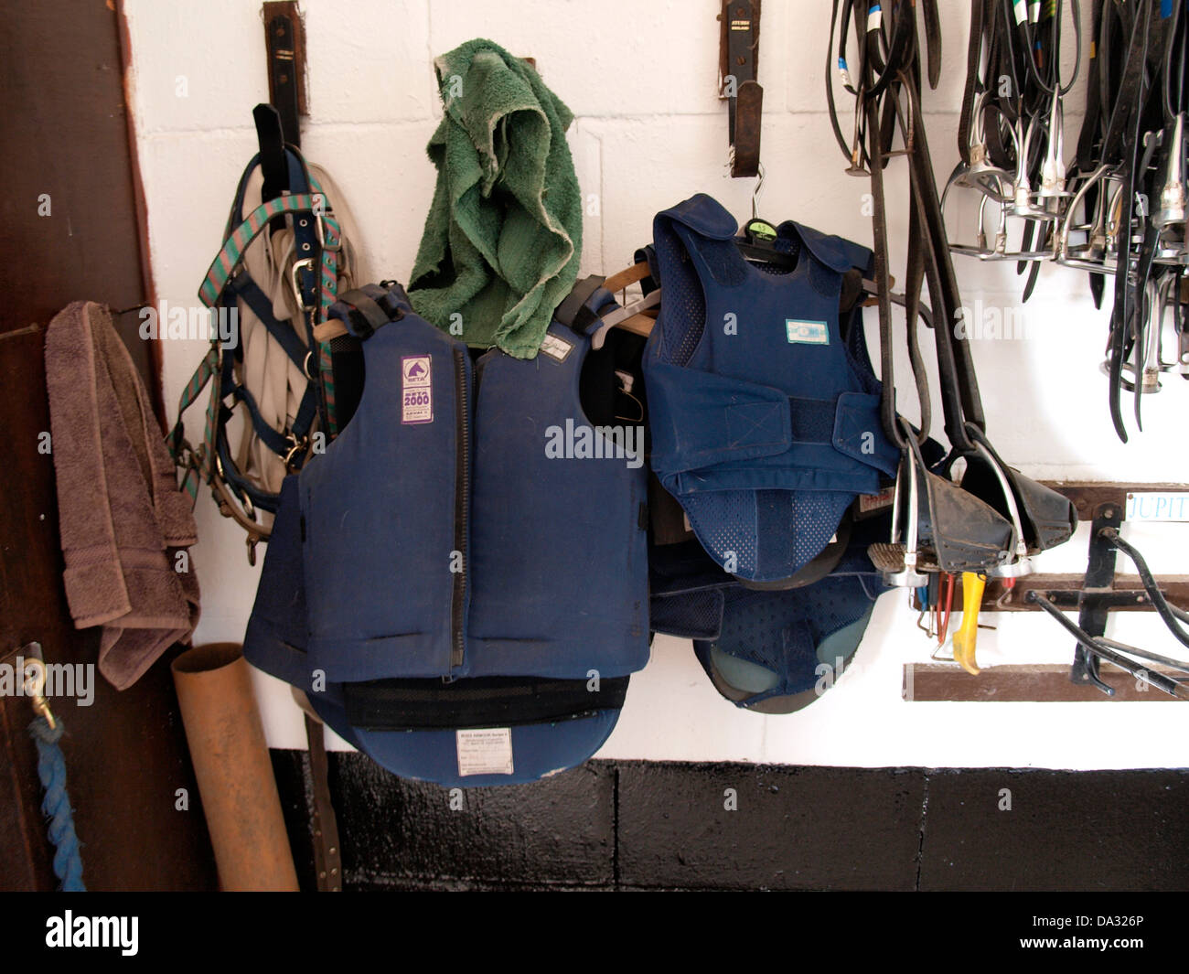Tack room at a riding school, UK 2013 Stock Photo - Alamy