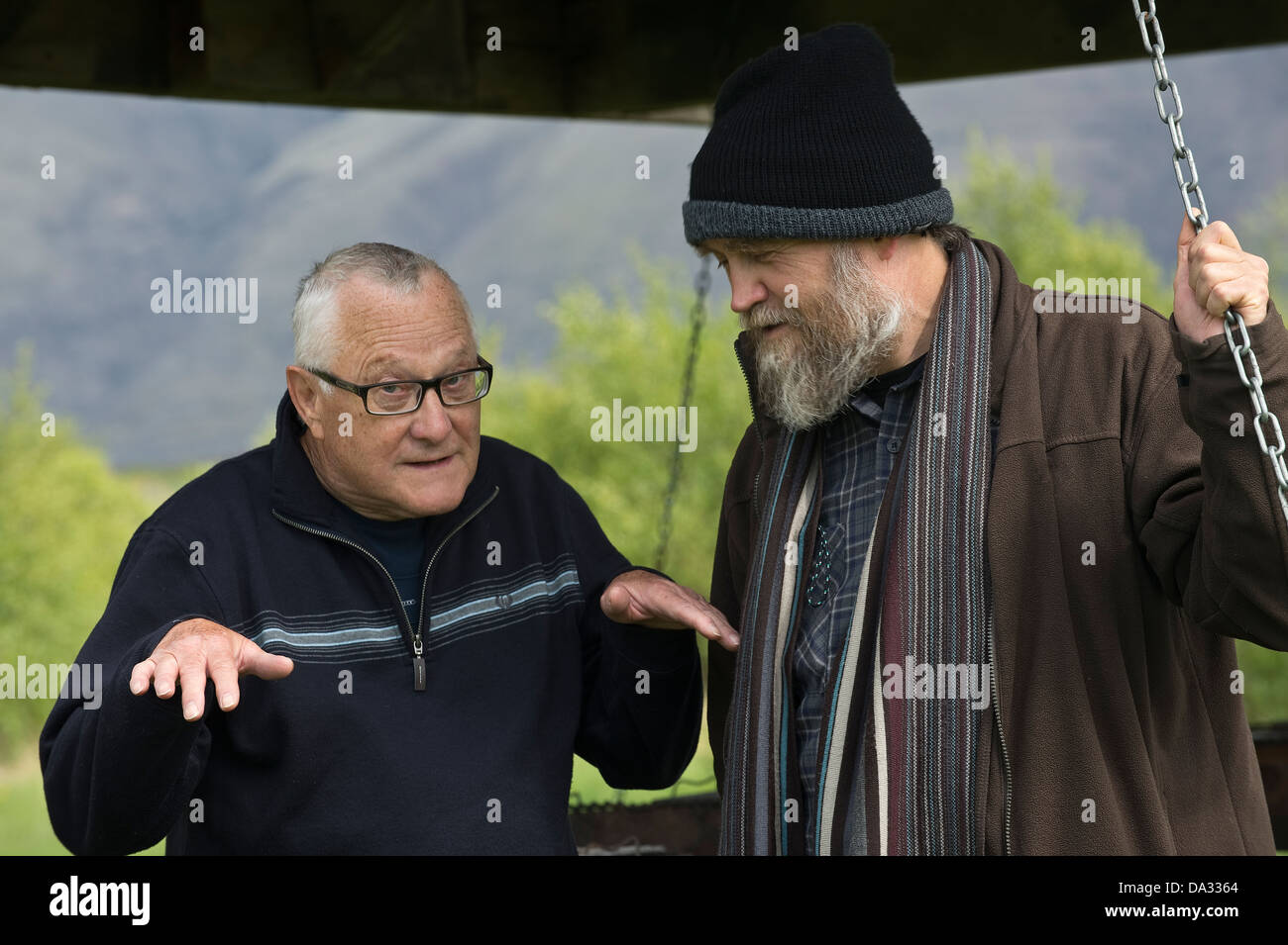 Some feel they can fly, conversation between two man in Svartifoss ...