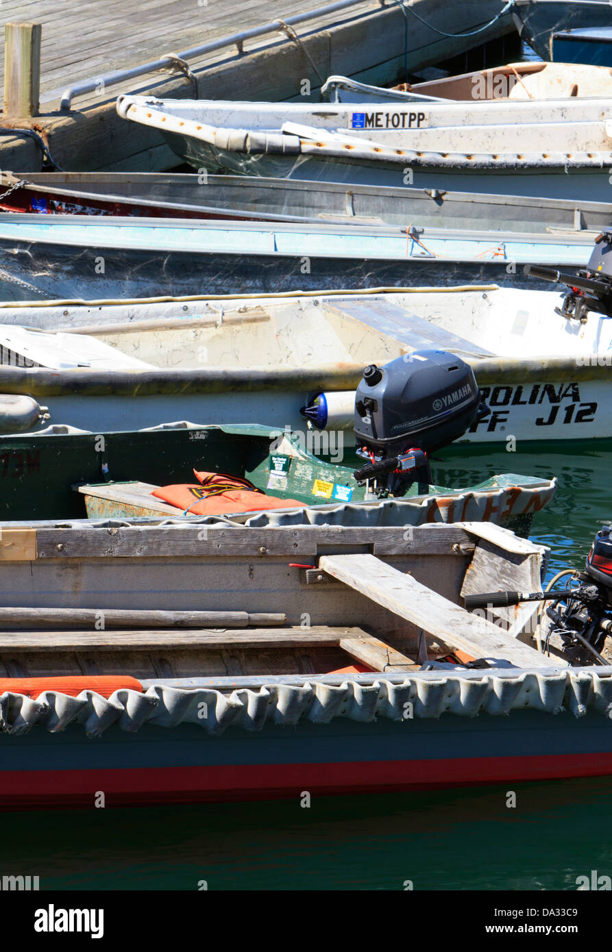 Dock and small boats for transport between the ocean boats to Bar ...