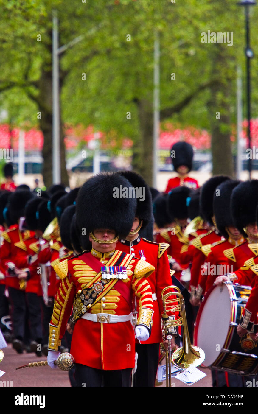 Massed bands at the trooping the colour ceremony hi-res stock ...