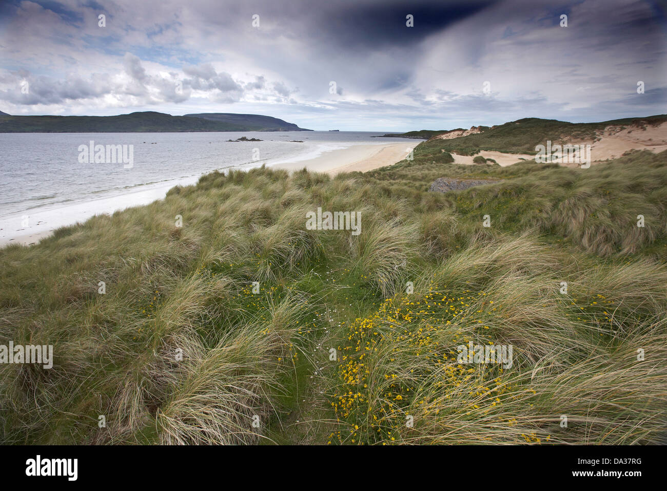 Balnakeil Beach and sand dunes, Faraid Head, Balnakeil cape, Sutherland ...