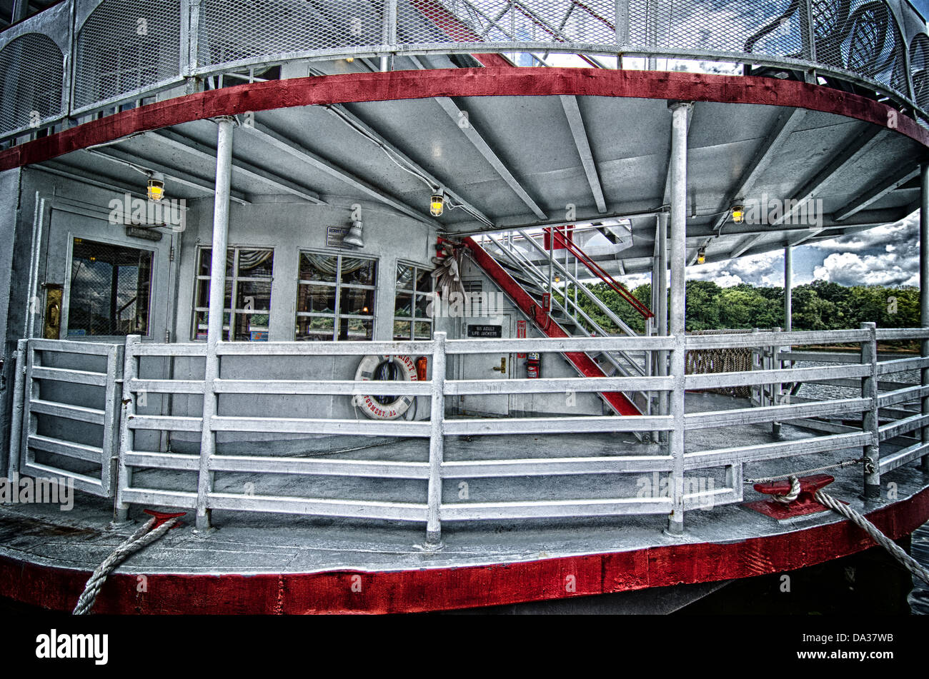 This is a grungy closeup image of a riverboat deck Stock Photo - Alamy