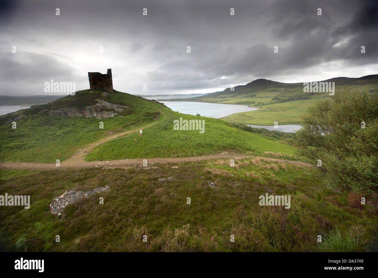 Castle Varrich under a moody sky, Tongue, Sutherland, Scotland, UK ...