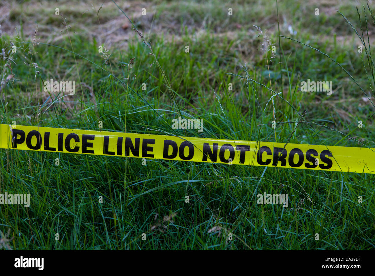 Do not cross Police Line at abandoned house Stock Photo - Alamy