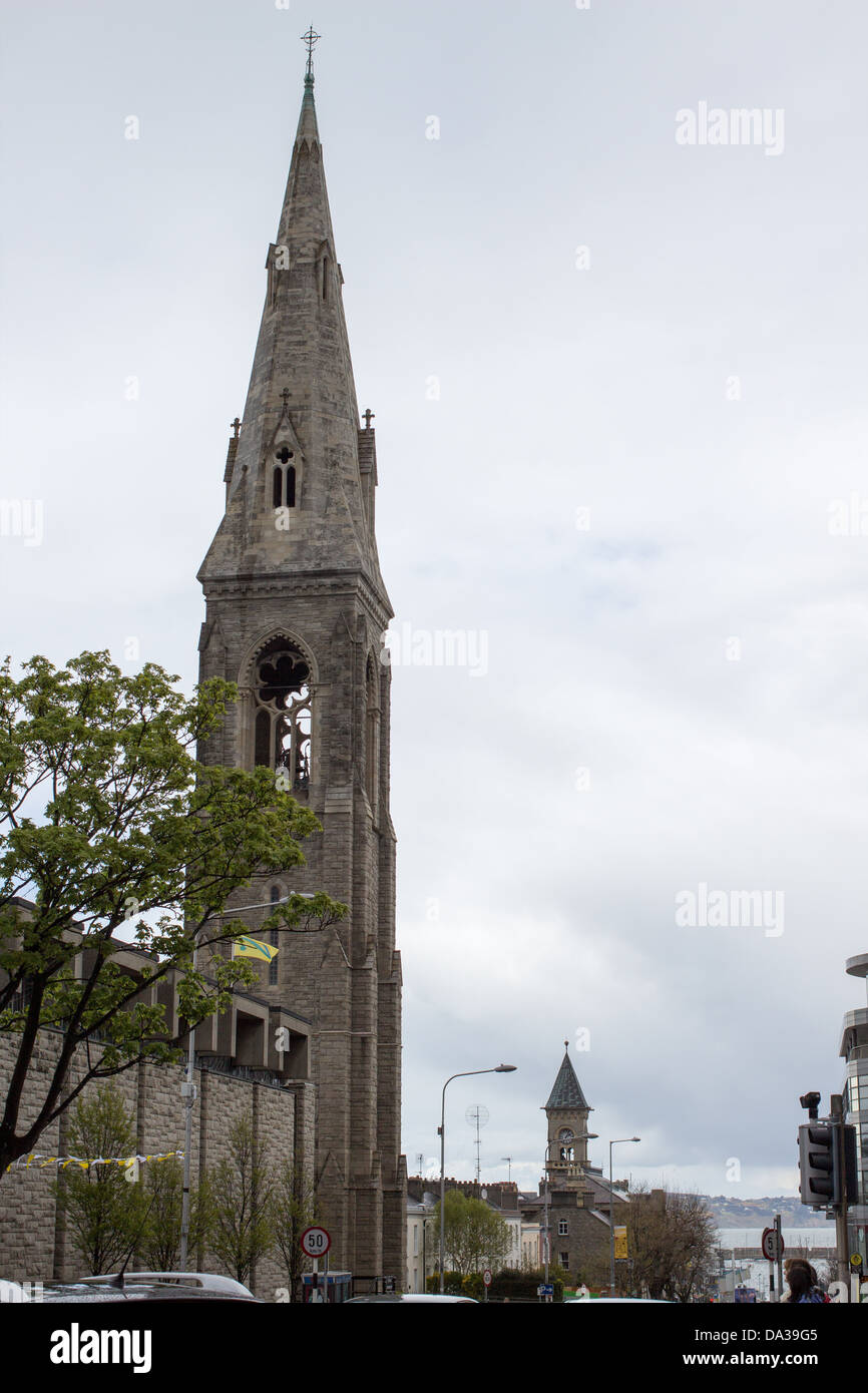 Church tower in Dún Laoghaire Stock Photo - Alamy