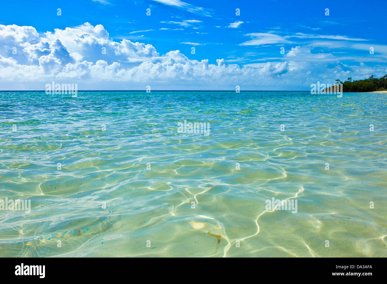 turquoise waters and blue sky in bahamas Stock Photo - Alamy