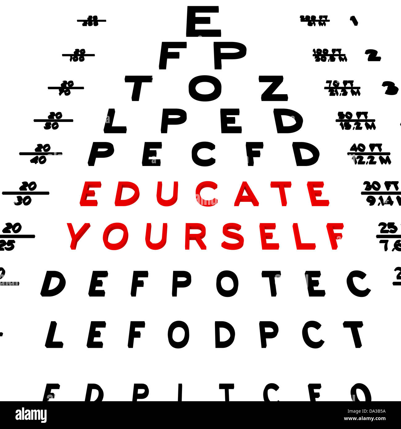 Abstract eye chart background design isolated on white Stock Photo - Alamy