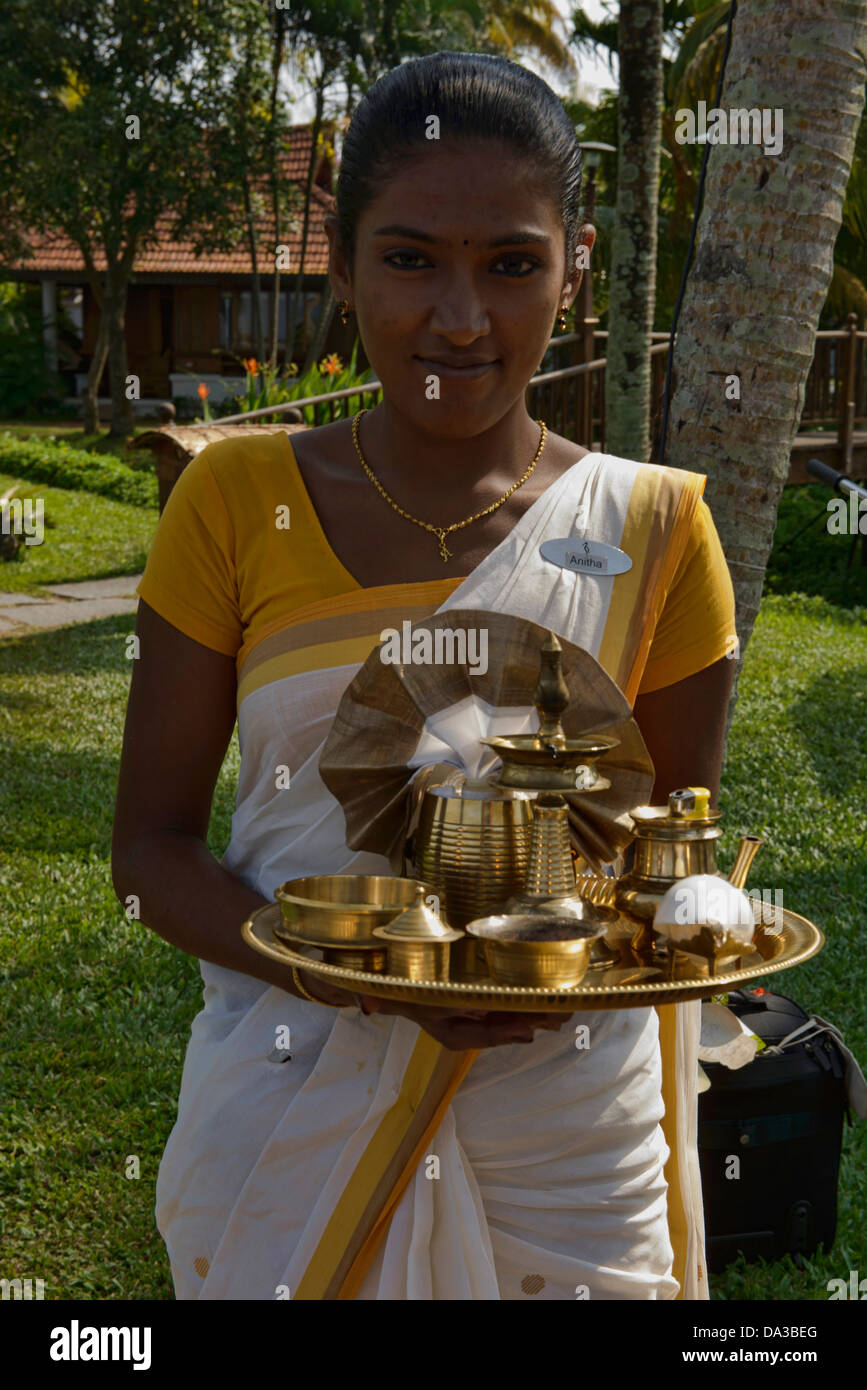 traditional greeting in Kerala, India Stock Photo - Alamy