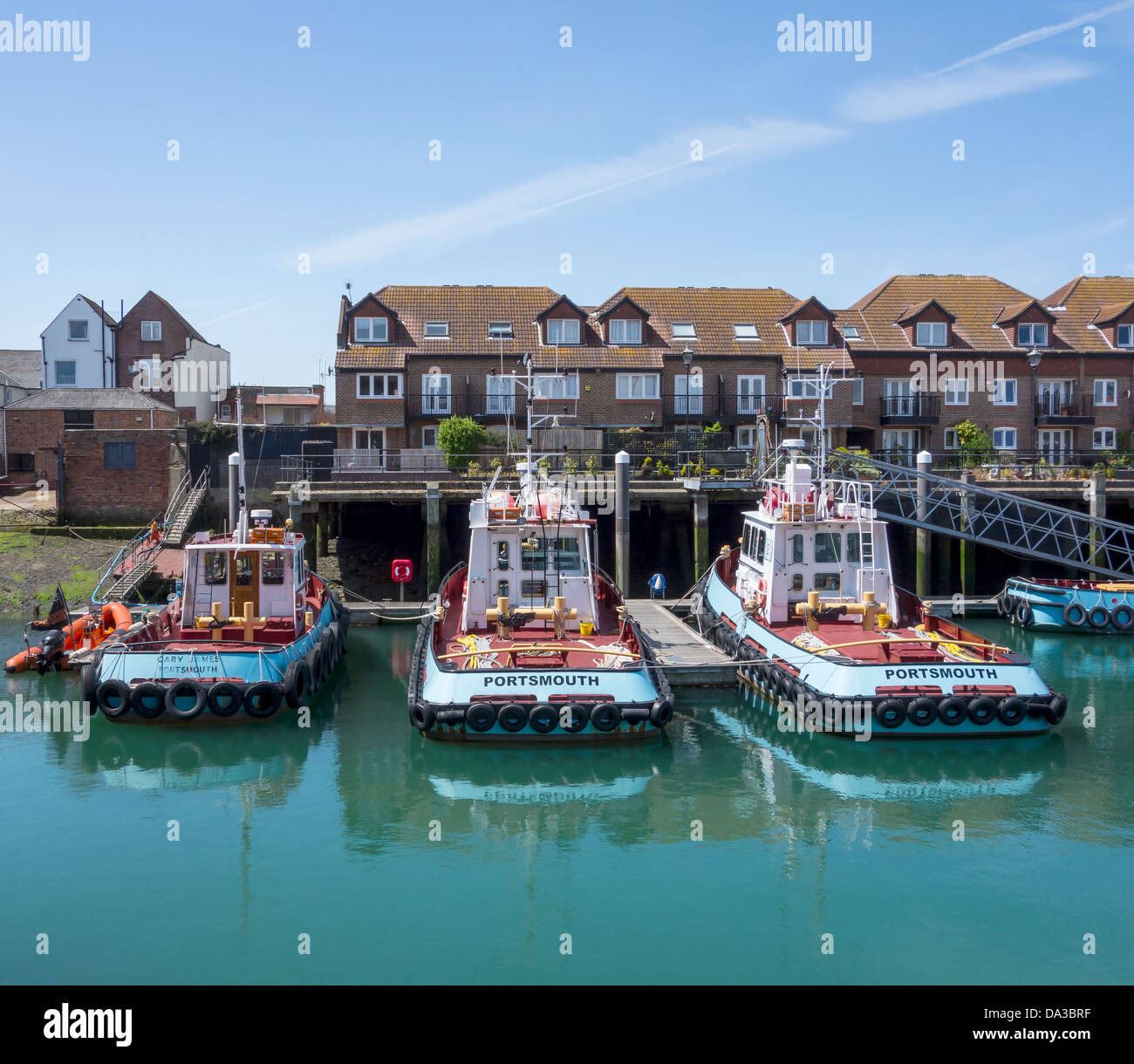 BUTCHERS TUGS in the Camber Dock in Old Portsmouth. The Gary James, the ...