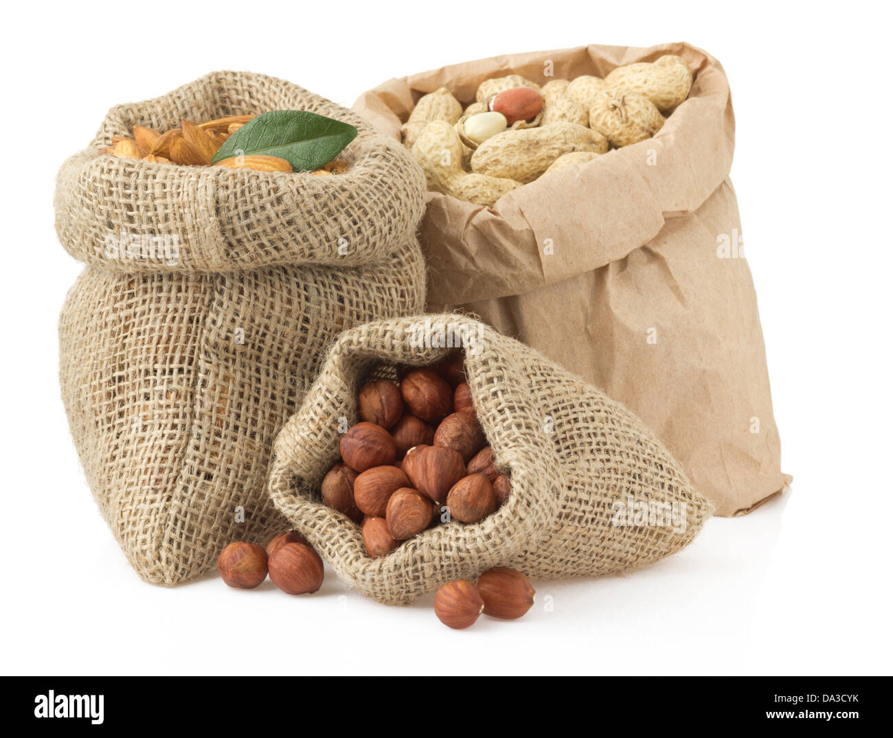 set of nuts isolated on white background Stock Photo - Alamy