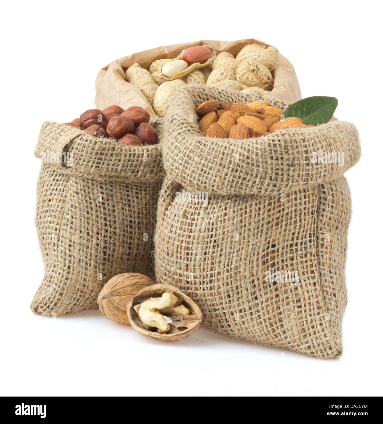 set of nuts isolated on white background Stock Photo - Alamy