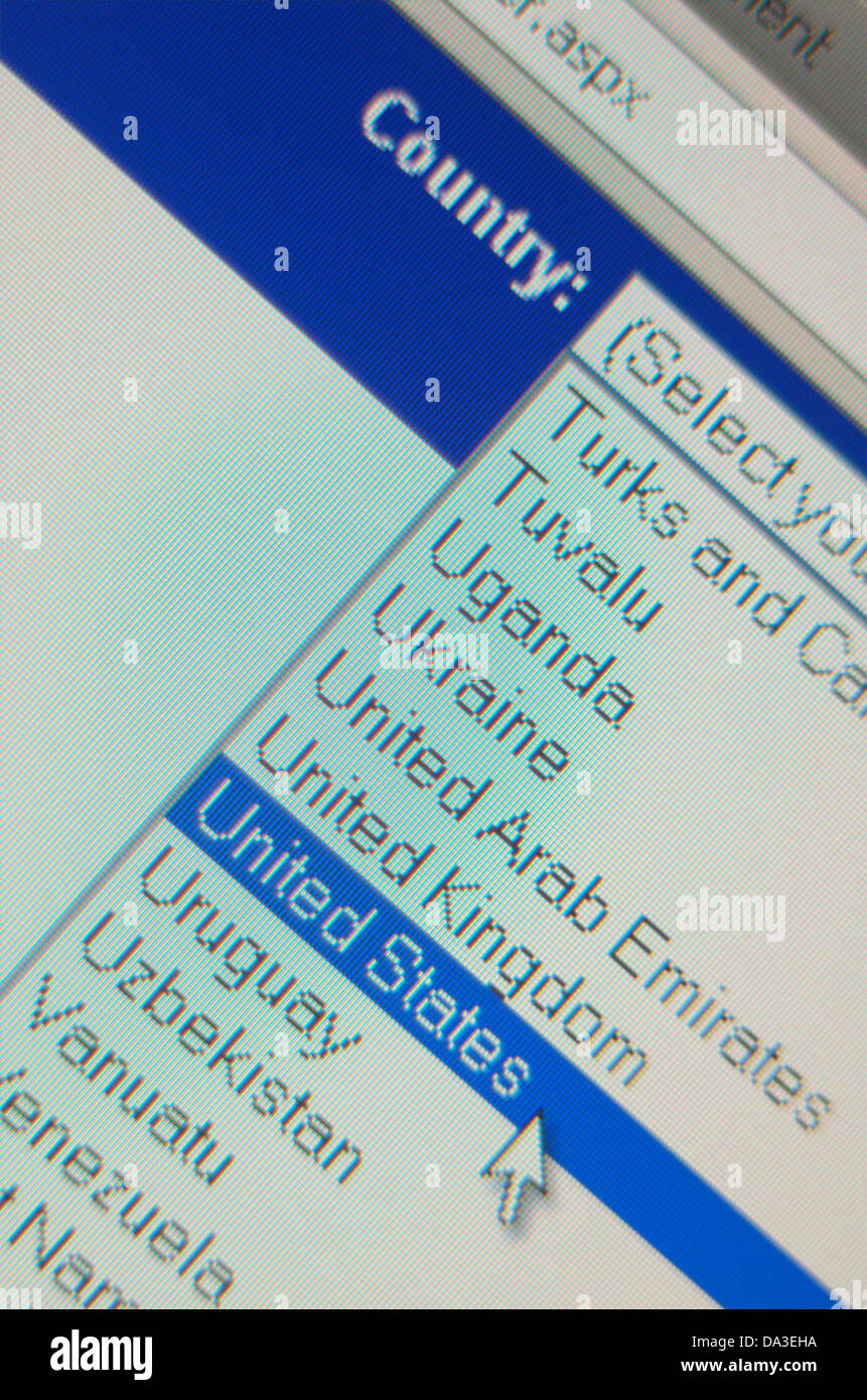 Close up of web page menu items Stock Photo - Alamy