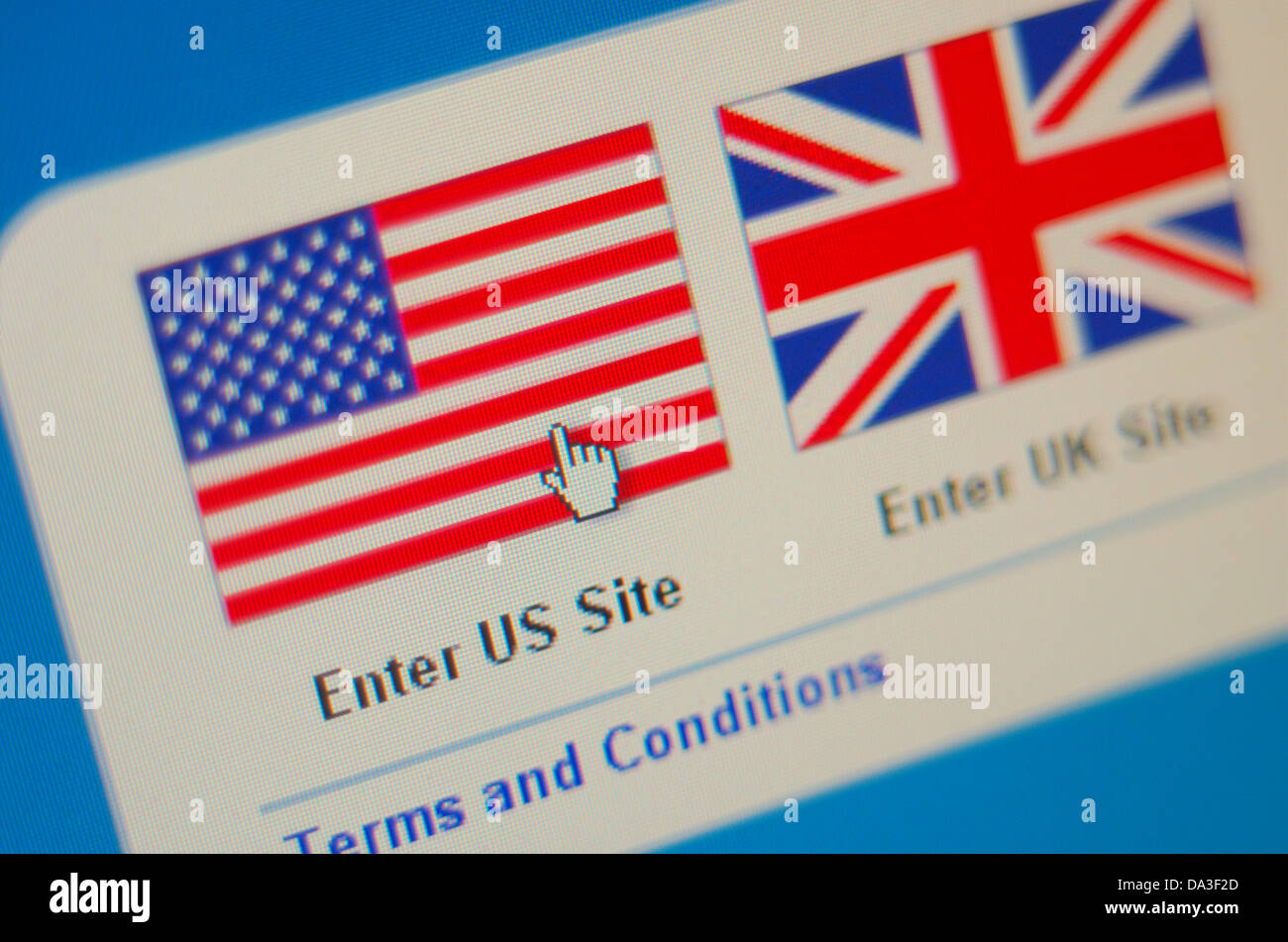 Close up of web page menu items Stock Photo - Alamy