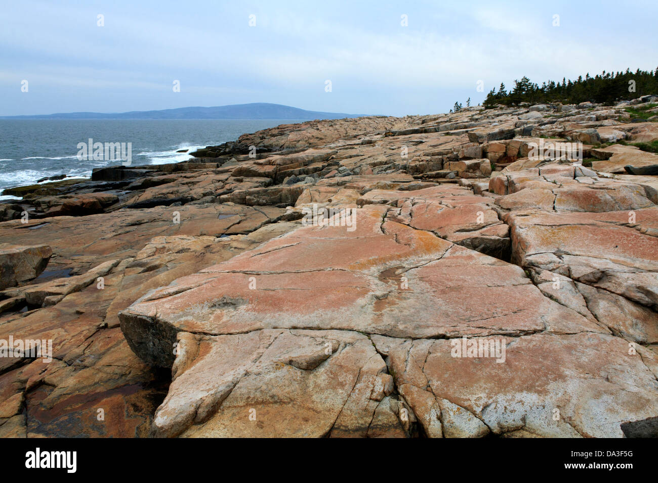 Granite rocks at the Schoodic Peninsula, Acadia National Park, Maine ...