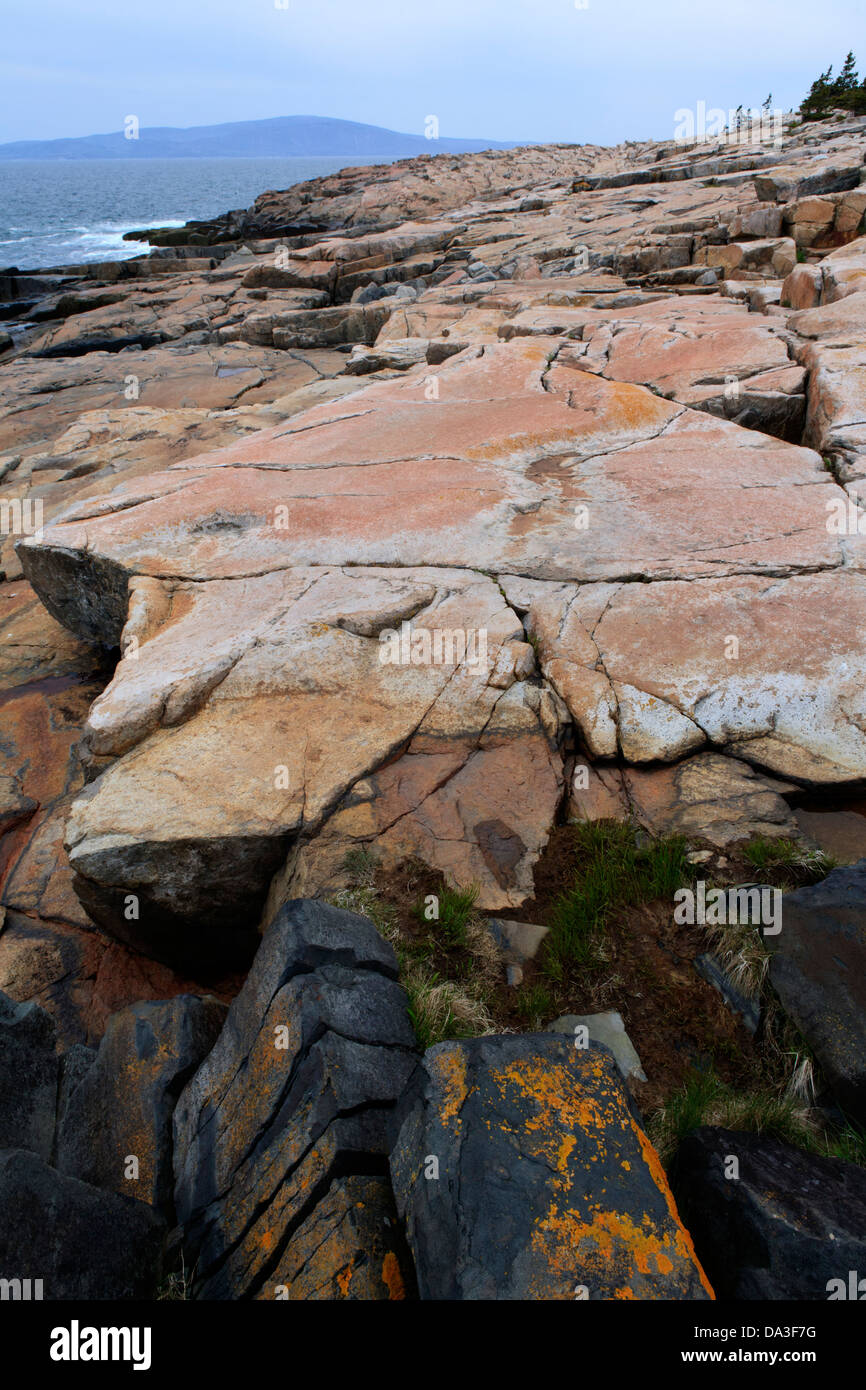 Granite rocks at the Schoodic Peninsula, Acadia National Park, Maine ...