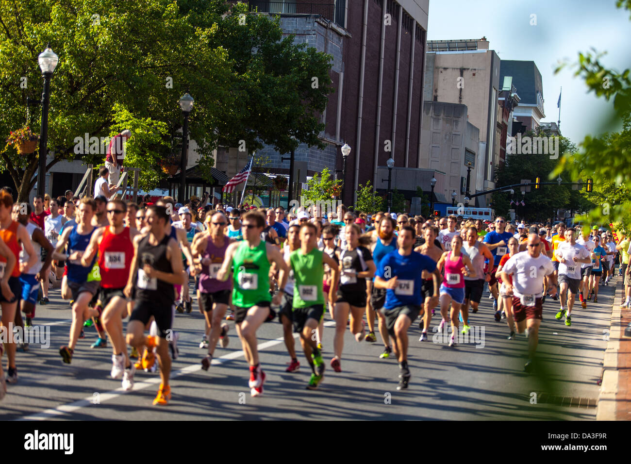The annual Red Rose Run takes place in downtown Lancaster, PA. Over 500 ...