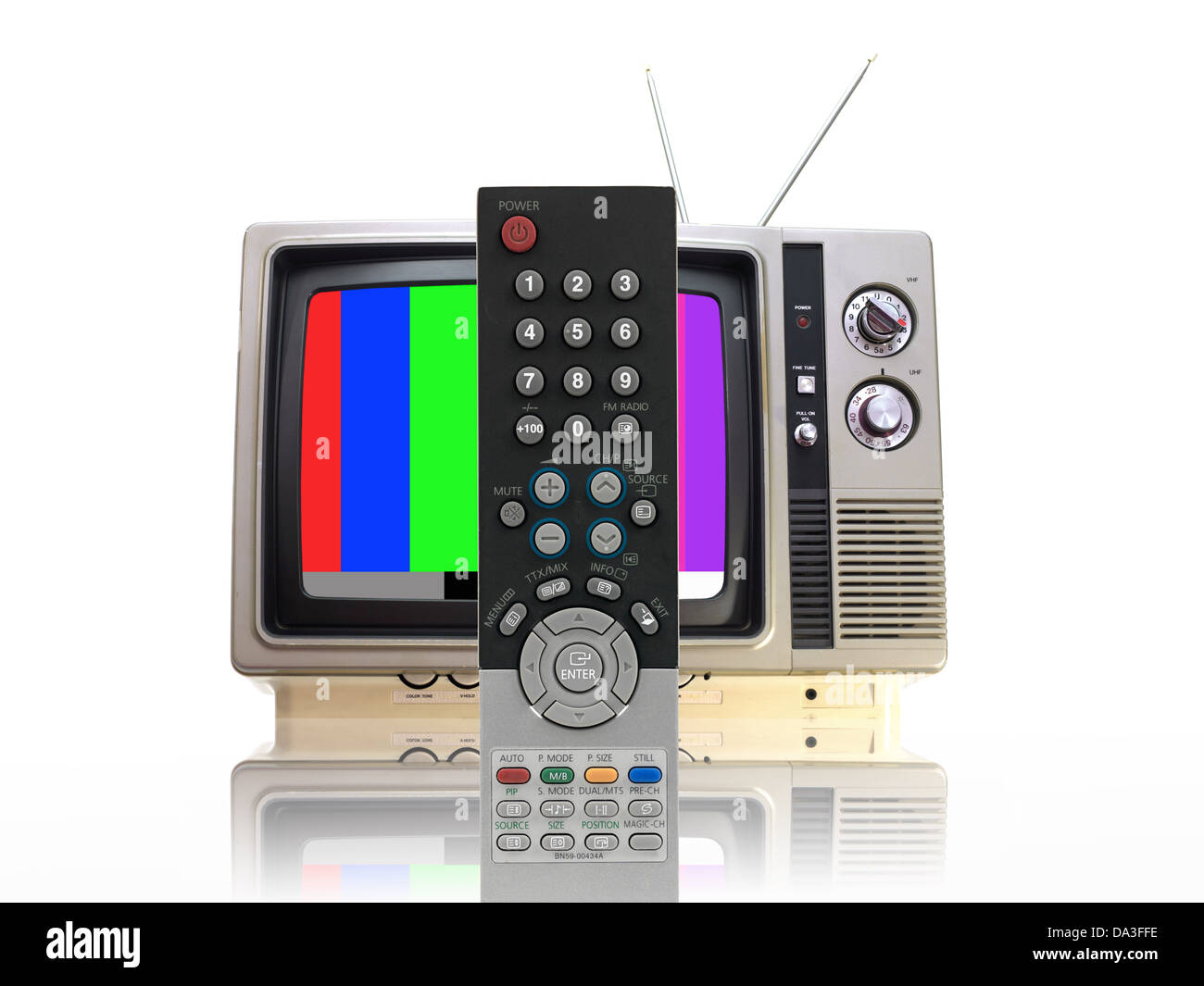 A television isolated against a white background Stock Photo - Alamy