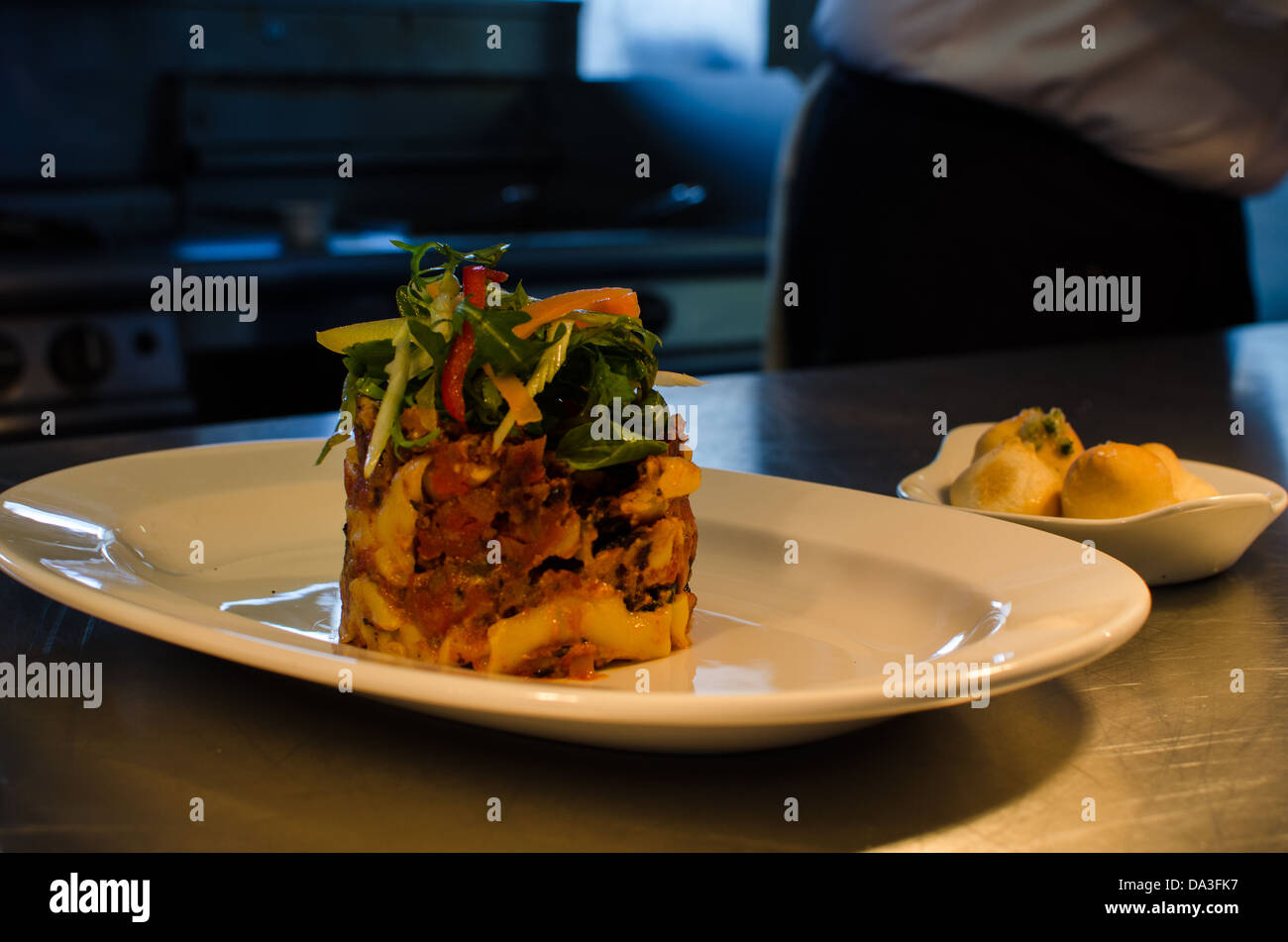 Food being prepared at a fine dining college restaurant Stock Photo - Alamy