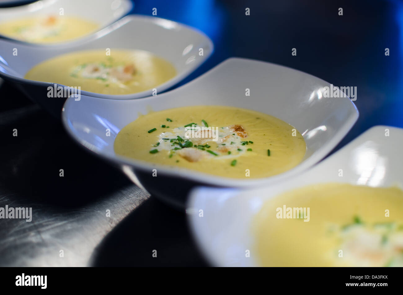 Food being prepared at a fine dining college restaurant Stock Photo - Alamy