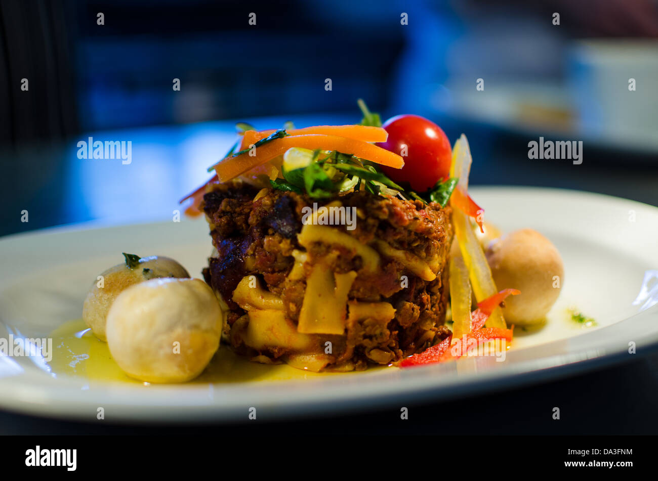 Food being prepared at a fine dining college restaurant Stock Photo - Alamy