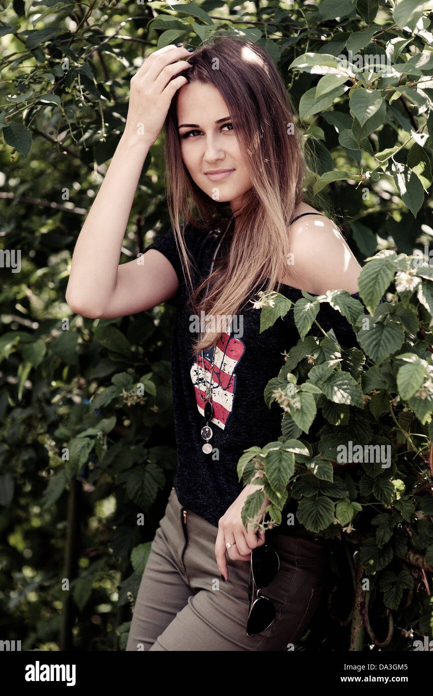 portrait of a young thoughtful girl Stock Photo - Alamy