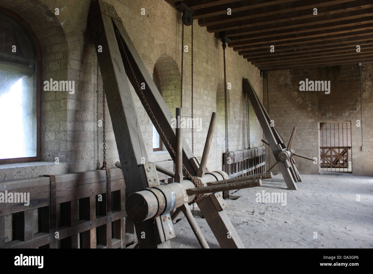 Gate mechanism on a Roman city gate Stock Photo - Alamy