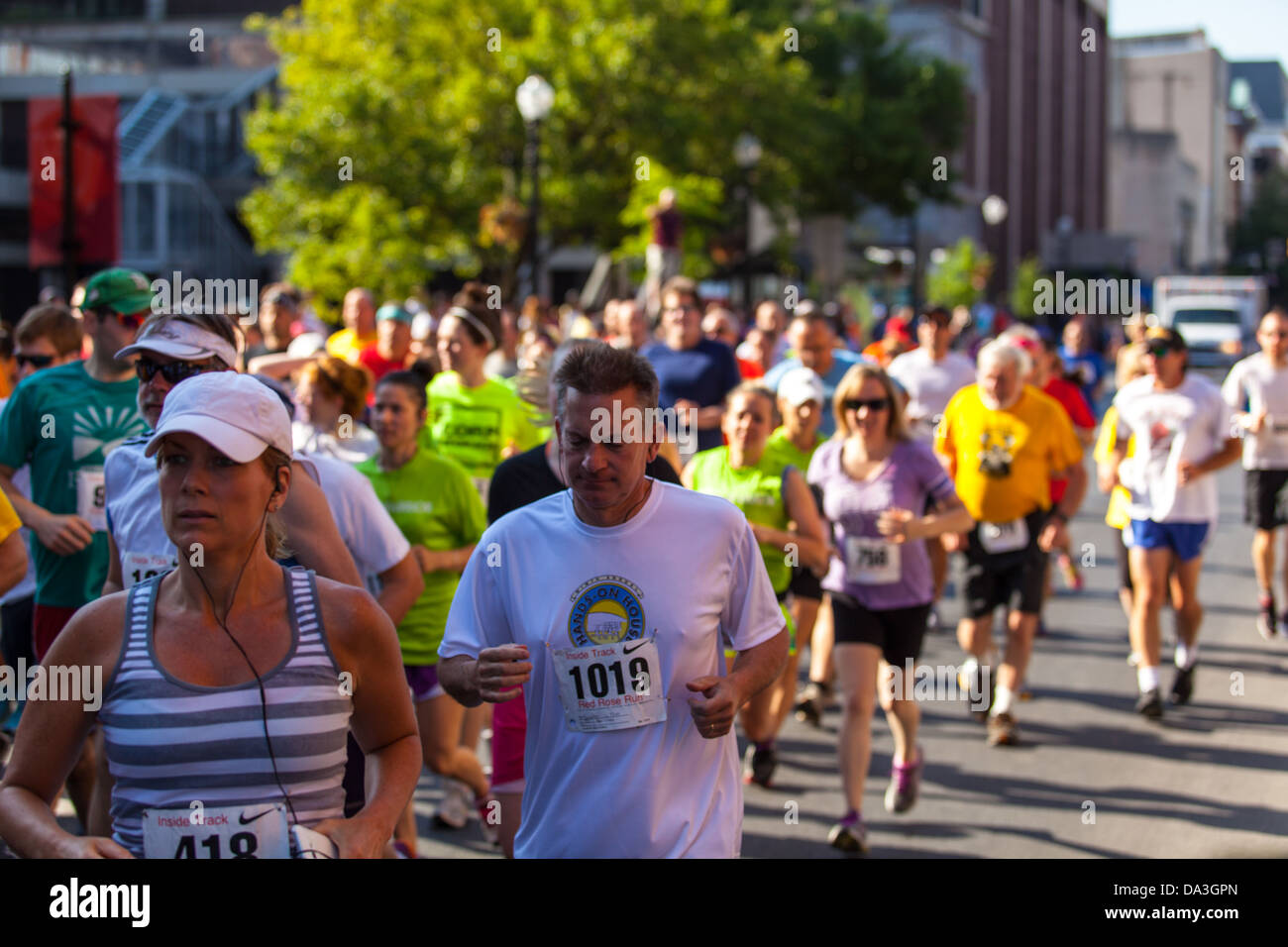 The annual Red Rose Run takes place in downtown Lancaster, PA. Over 500 ...