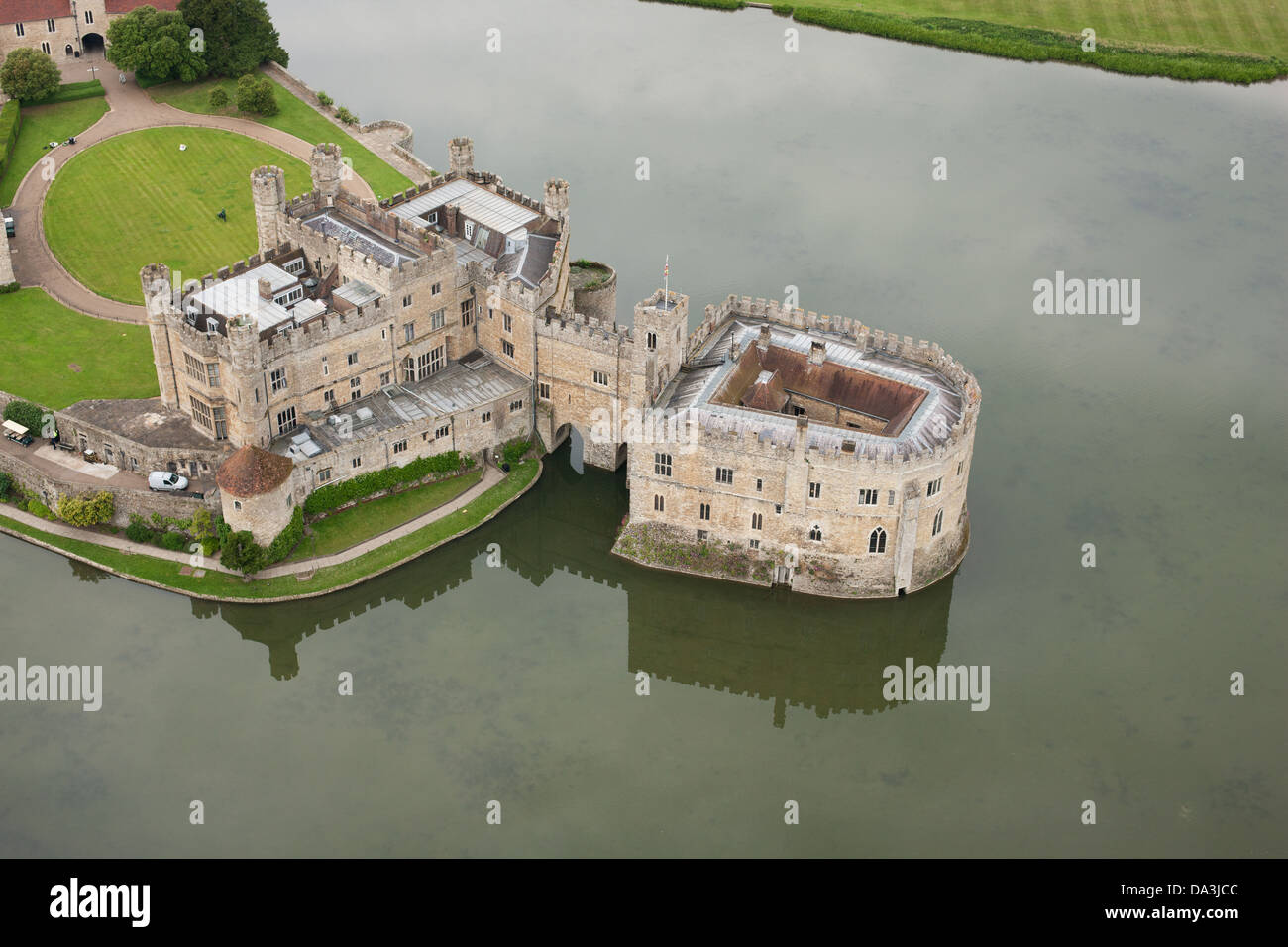 AERIAL VIEW. Leeds Castle. Kent, England, Great Britain, United Kingdom ...