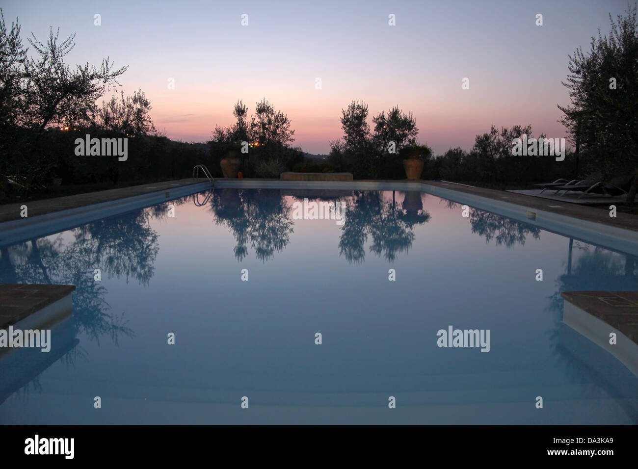 Swimming Pool at Night in the Tuscany, Italy Stock Photo - Alamy