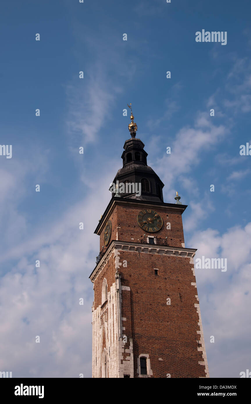 The Tower of the old Town Hall in the Main Market Square in Krakow ...
