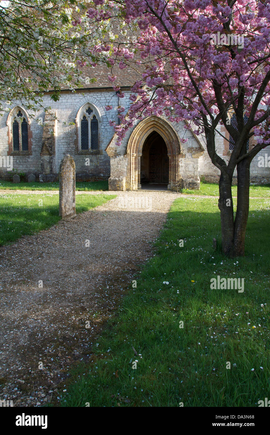 Springtime. The church of Saint John the Evangelist, in the Dorset ...