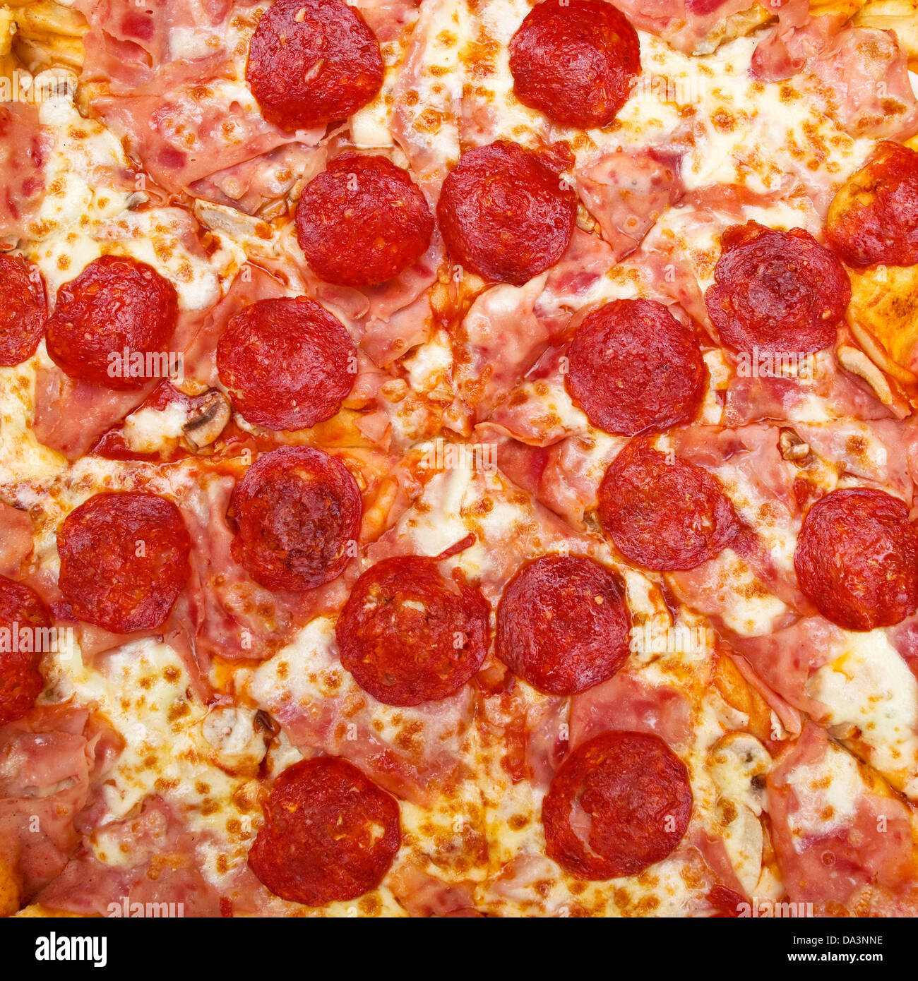 Pepperoni pizza close up. Tasteful pizza macro shot with focus on tasty ...