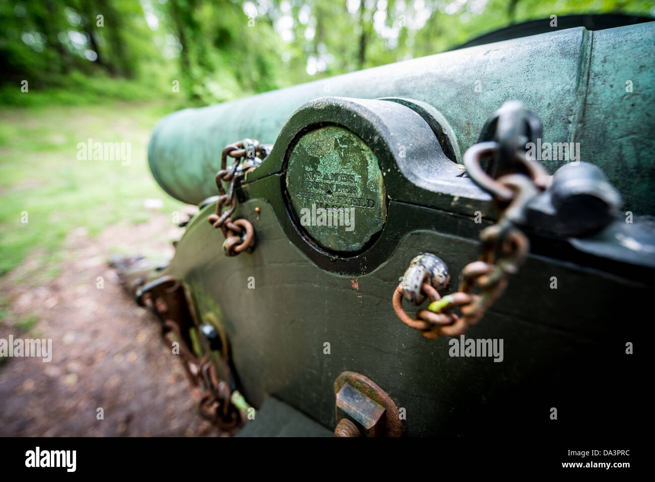 MCLEAN, Virginia — A close-up view of a historic cannon positioned at ...