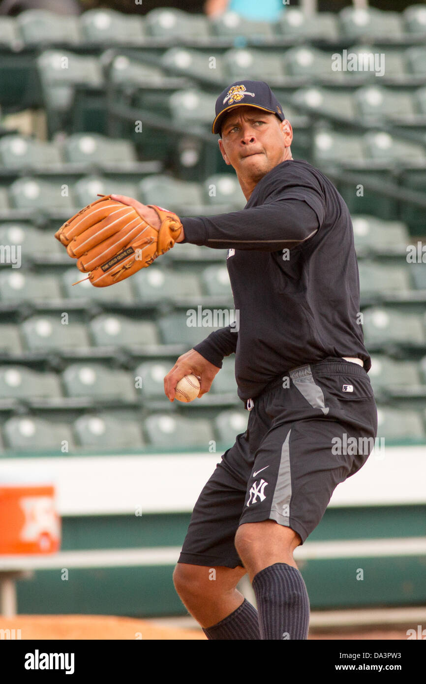 New York Yankees Alex Rodriguez during fielding practice before ...