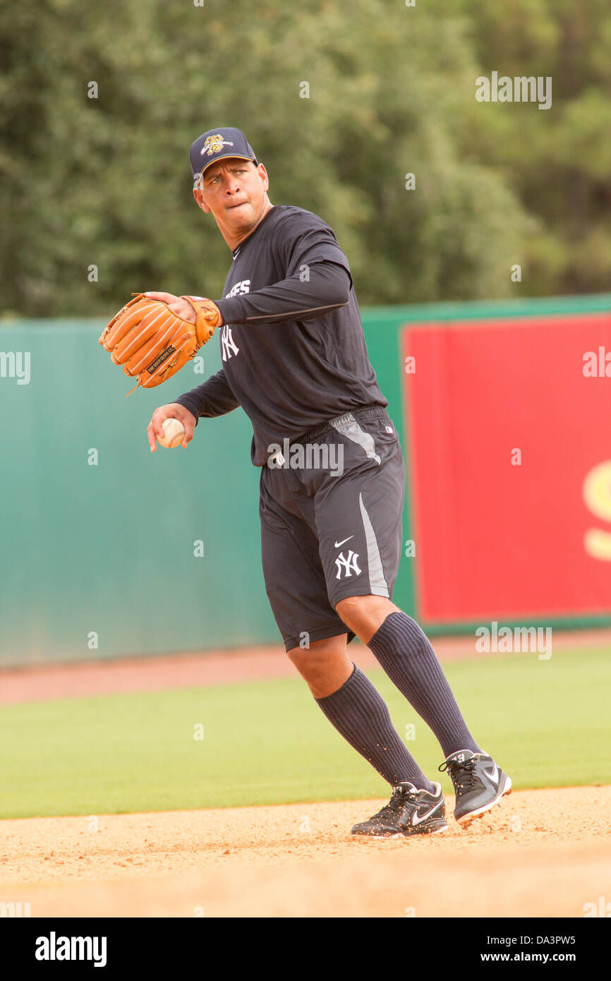 New York Yankees Alex Rodriguez during fielding practice before ...