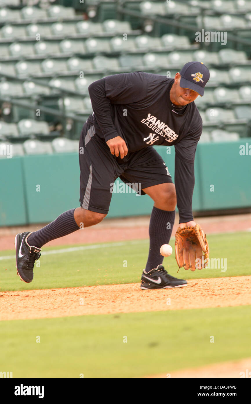 New York Yankees Alex Rodriguez during fielding practice before ...