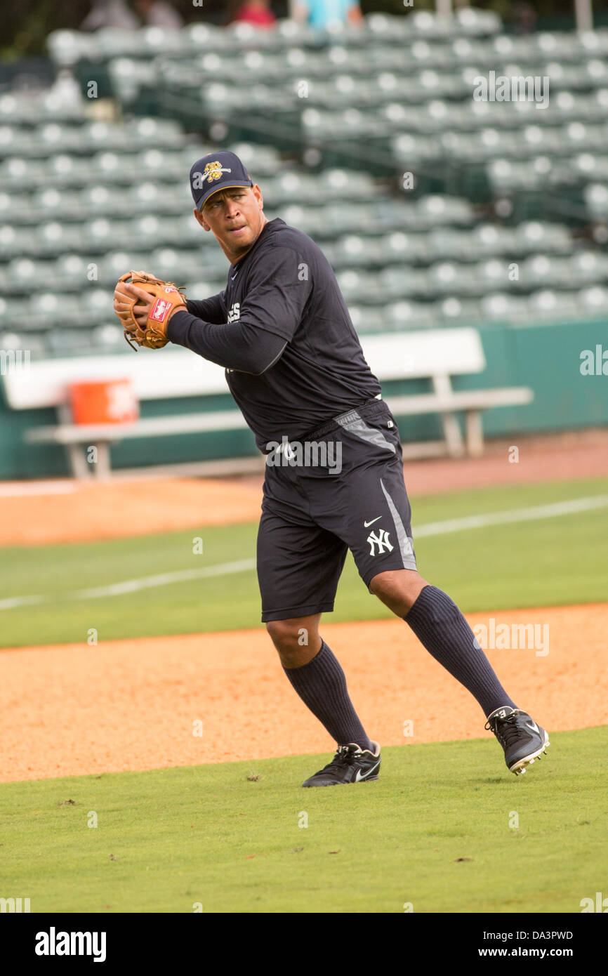 New York Yankees Alex Rodriguez during fielding practice before ...