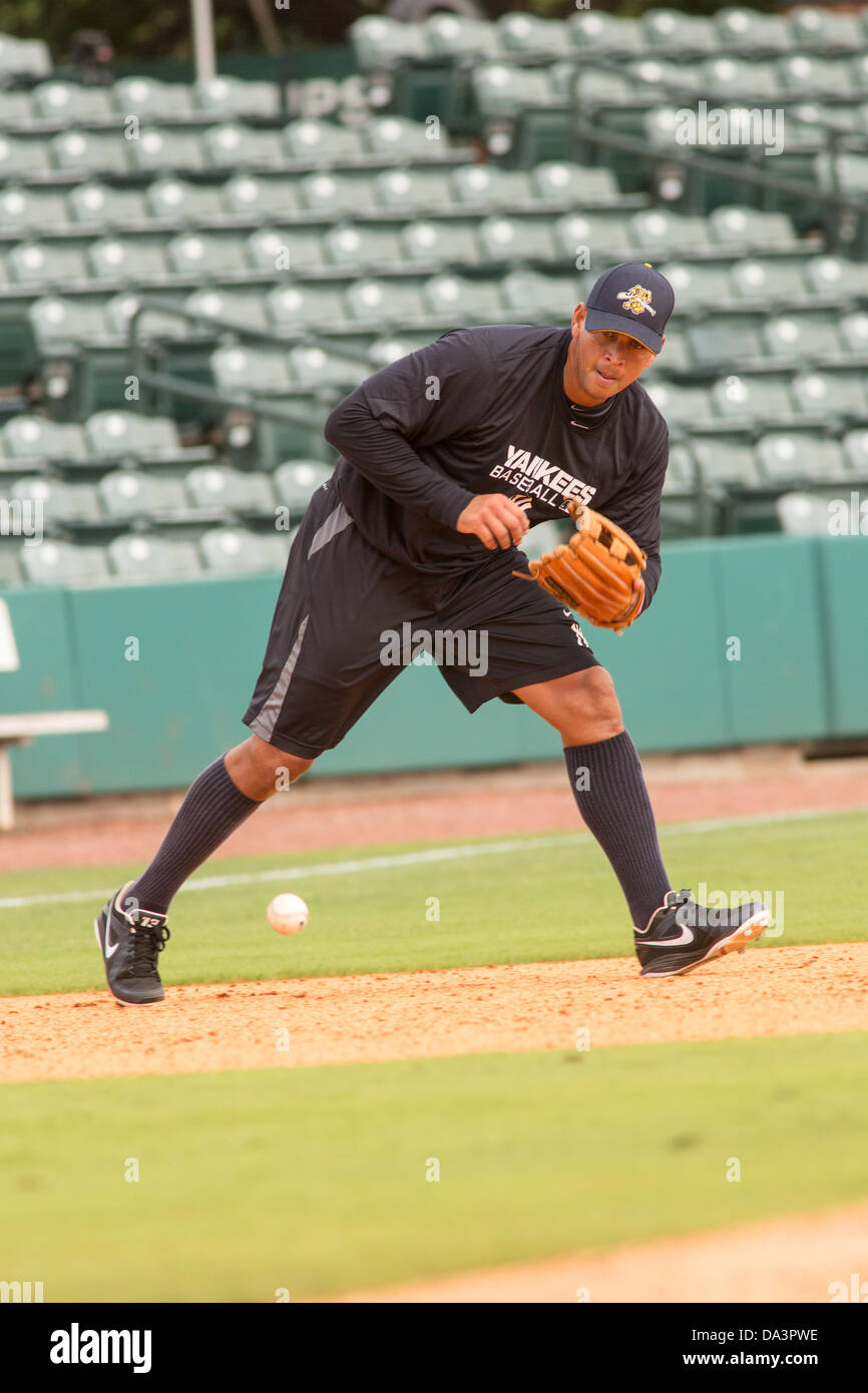New York Yankees Alex Rodriguez during fielding practice before ...