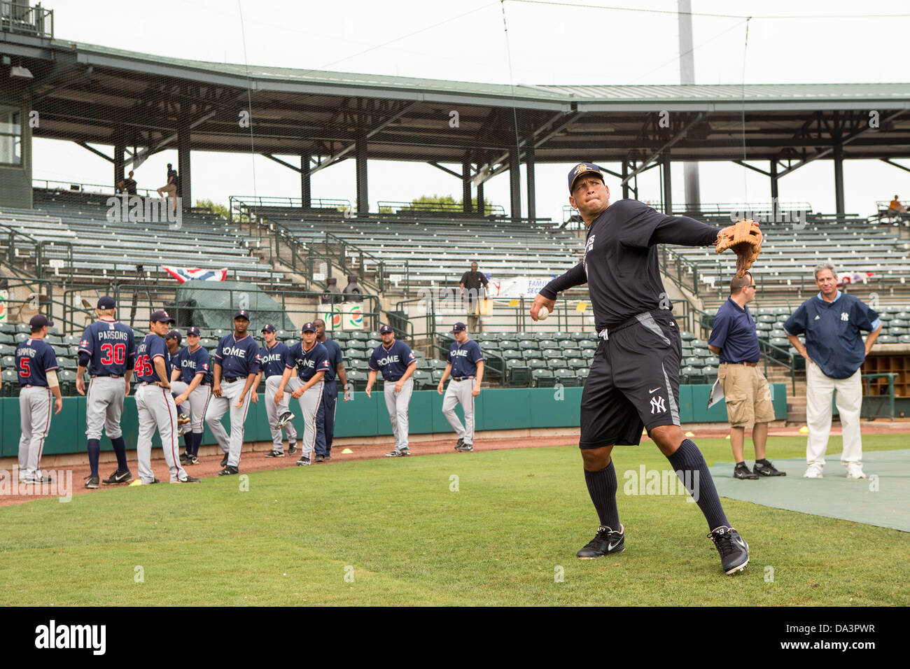 New York Yankees Alex Rodriguez during fielding practice before ...