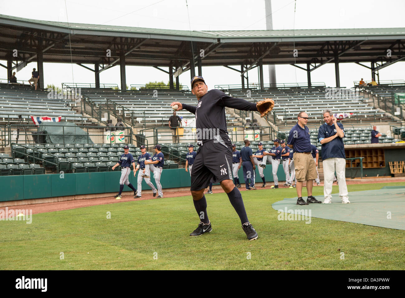 New York Yankees Alex Rodriguez during fielding practice before ...