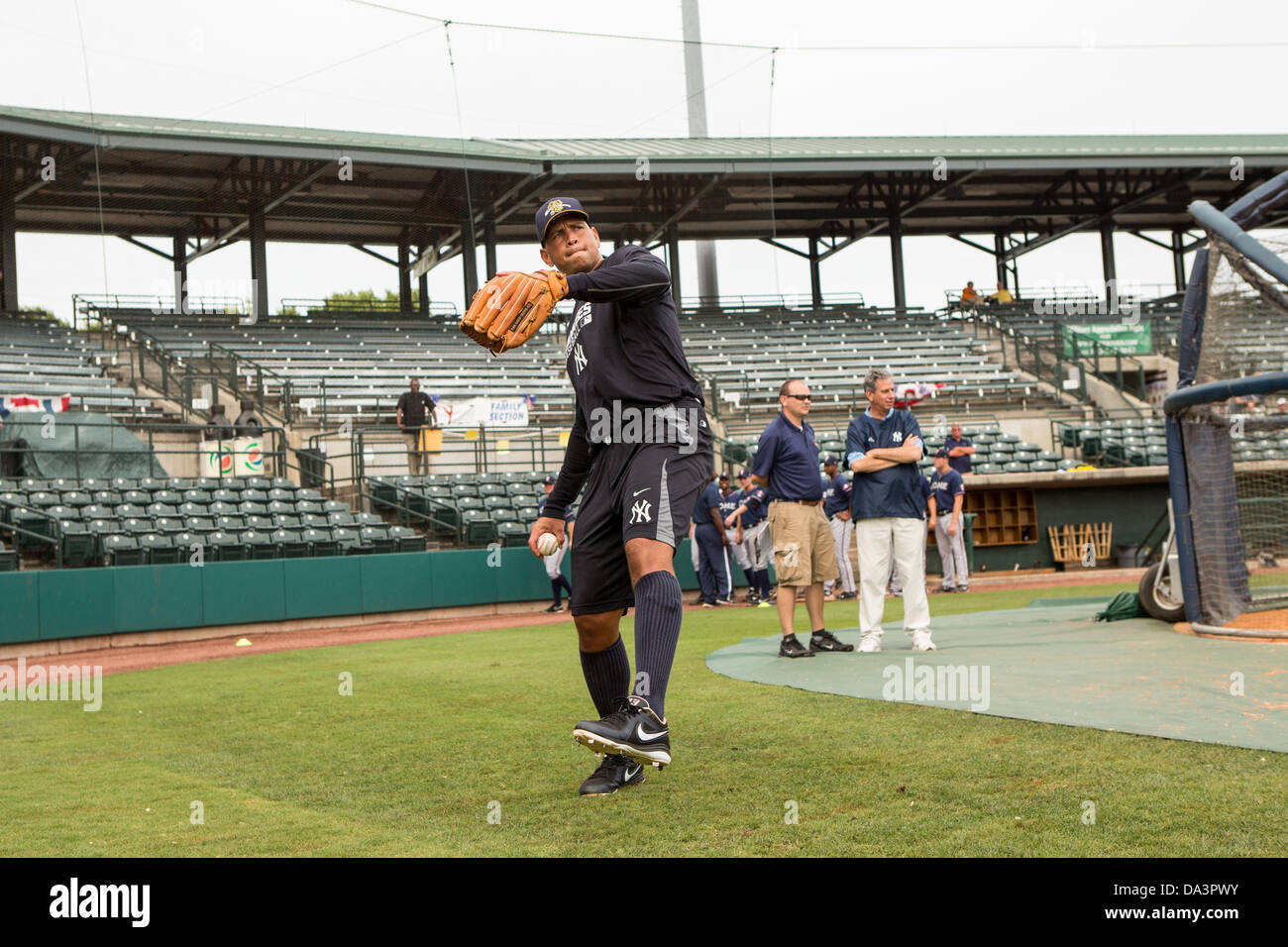 New York Yankees Alex Rodriguez during fielding practice before ...