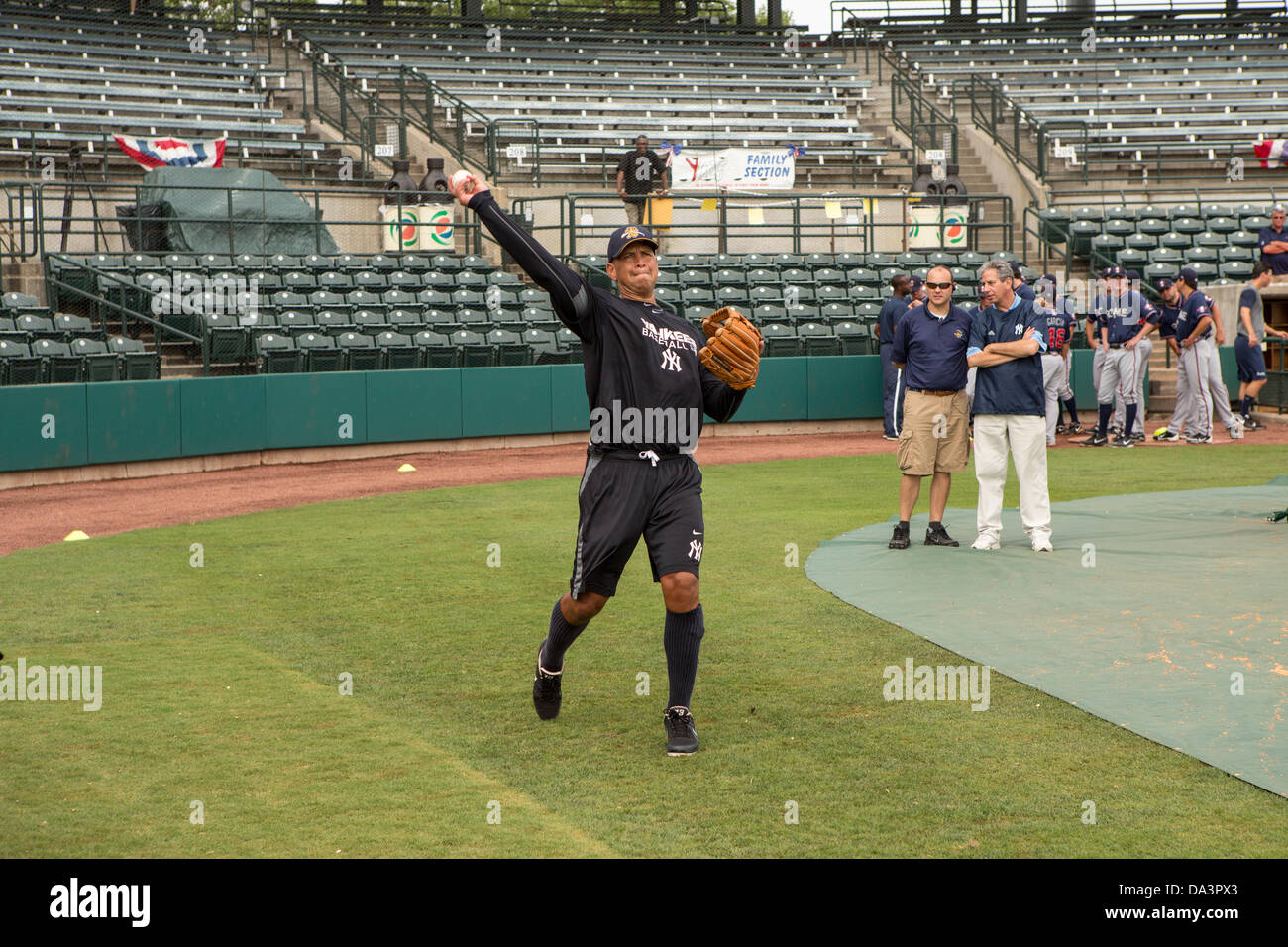 New York Yankees Alex Rodriguez during fielding practice before ...